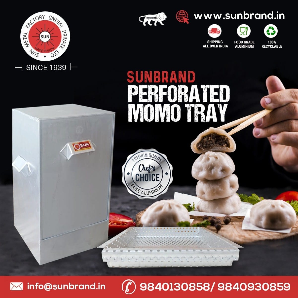 SunBrand's Perforated Momo Tray